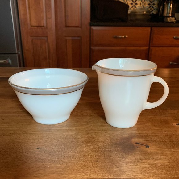 Pyrex | Dining | Pyrex 95s Dove Gray Open Sugar Bowl And Creamer | Poshmark